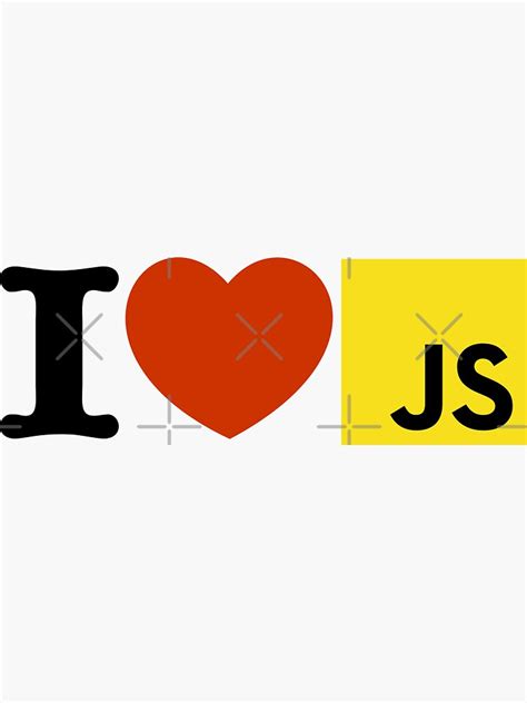 pegatina con la obra i love javascript js de yourgeekside redbubble