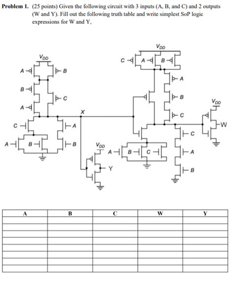 Solved Problem 1 25 Points Given The Following Circuit