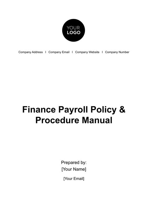 Free Finance Payroll Policy And Procedure Manual Template To Edit Online Free Finance Payroll Policy And Procedure Manual Template To Edit Online