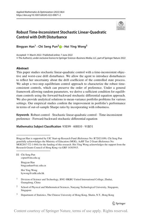 Robust Time Inconsistent Stochastic Linear Quadratic Control With Drift Disturbance Request PDF
