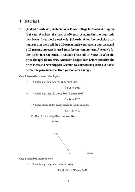 Tutorial Solution Ecos2001 Intermediate Microeconomics Usyd