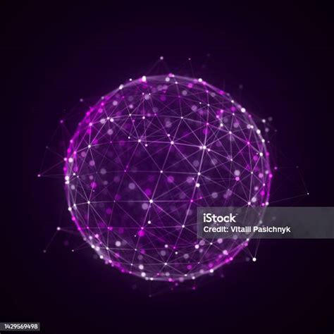 구는 점과 선으로 구성됩니다 네트워크 연결 구조입니다 빅 데이터 시각화 3d 렌더링 3차원 형태에 대한 스톡 사진 및 기타