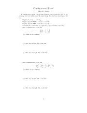 Understanding Combinatorial Proofs Techniques And Examples Course Hero