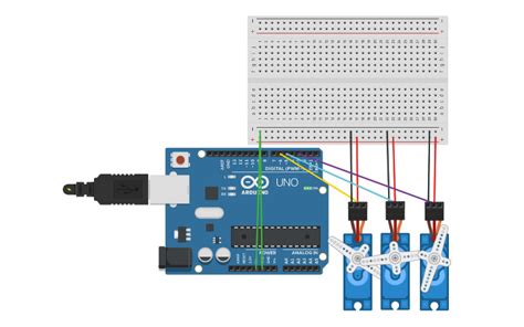 circuit design servos tinkercad