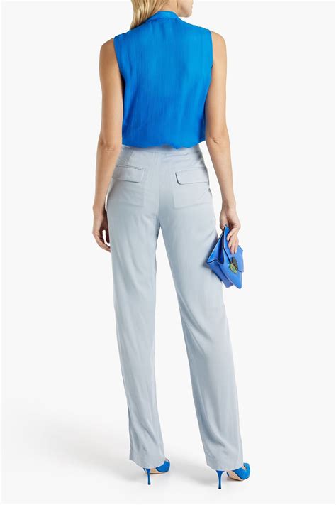 Oscar De La Renta Pussy Bow Silk Georgette Top The Outnet