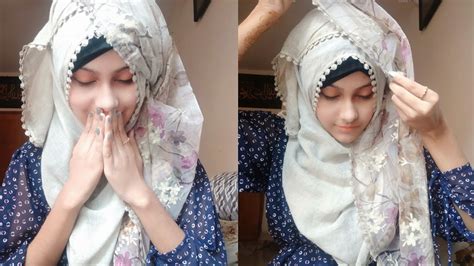 Easy Hijab Tutorial Showing One Sided Design Noshin Nower Youtube