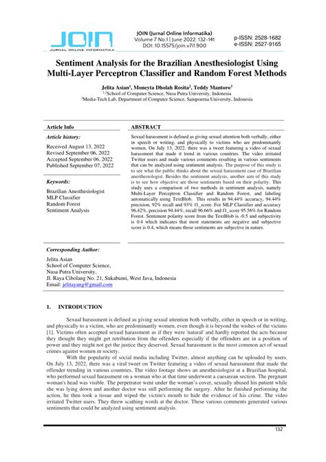 Pdf Sentiment Analysis For The Brazilian Anesthesiologist Using Multi