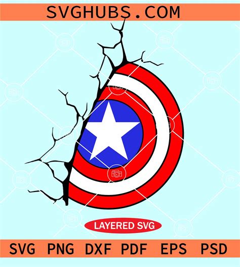 half cracked captain america shield svg captain america shield svg