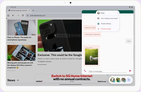 Here S A First Look At Android S Revamped Chat Bubbles Feature On The Pixel Tablet