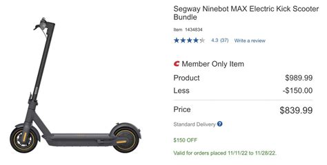 Costco Ca Segway Ninebot MAX Electric Kick Scooter Bundle 839 99 Reg