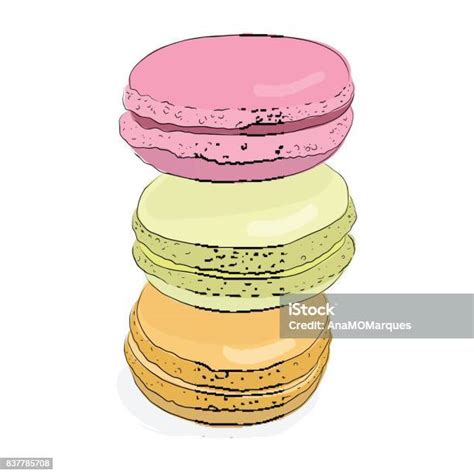 고립 된 다채로운 낙서 마 카 롱의 집합입니다 스케치 마 카 롱입니다 수 제 마카롱입니다 디자인에 대 한 개체입니다 프랑스 디저트입니다 낙서와 마 하 카 귀여운 롱 벡터