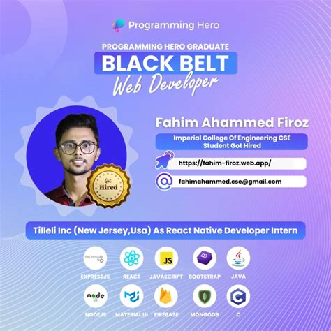 fahim ahammed firoz on linkedin programminghero fahim webdevelopment blackbelt coding ph