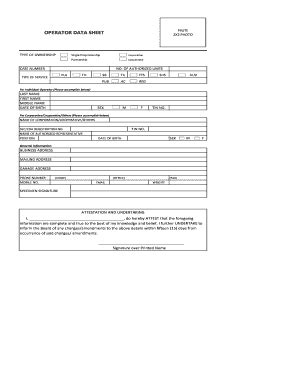 PH LTFRB Operator Data Sheet Fill And Sign Printable Template Online