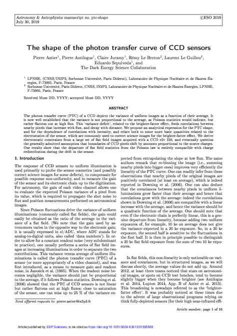 Pdf The Shape Of The Photon Transfer Curve Of Ccd Sensors
