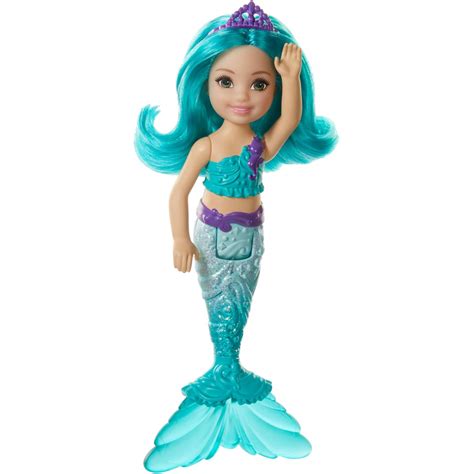 Barbie Dreamtopia Chelsea Mermaid Doll, 6.5-Inch With Teal Hair And ...