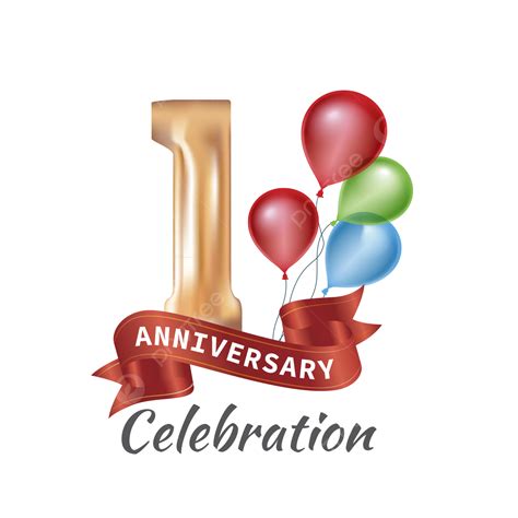 Happy 1st Anniversary Vector Art Png 1st Anniversary Celebration Free