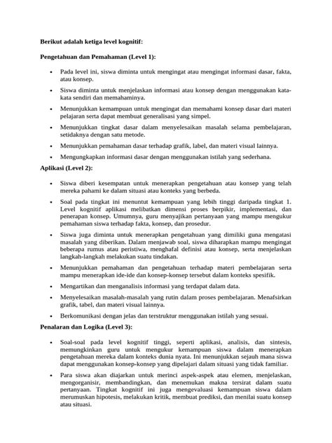 Level Kognitif Soal Pdf