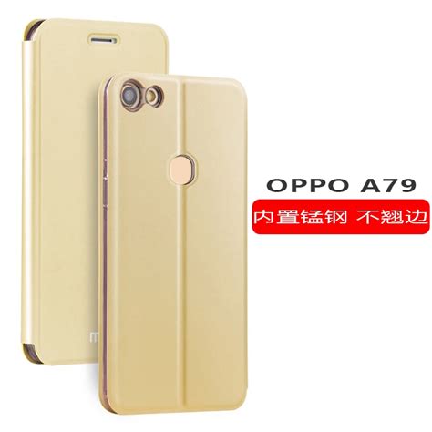 For Oppo A79 Case Flip Leather Silicone Back Cover Phone Protect Shell