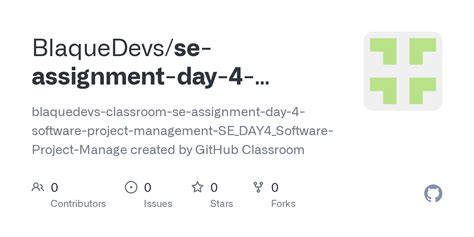 Github Blaquedevsse Assignment Day 4 Software Project Management