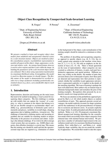 object class recognition by unsupervide scale invariant learning kunal pdf