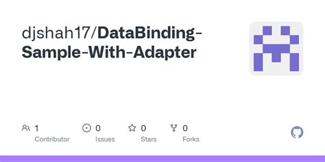 Github Djshah Databinding Sample With Adapter