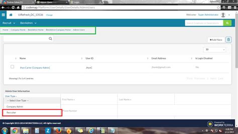 Nf 486 New Ui Admin Users User Type Recruiter Is Getting Displayed Under Benadmin Module