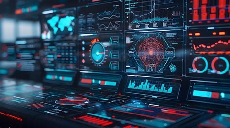 Premium Photo Futuristic Digital Dashboard Displaying Realtime Risk Analytics And Secure Data