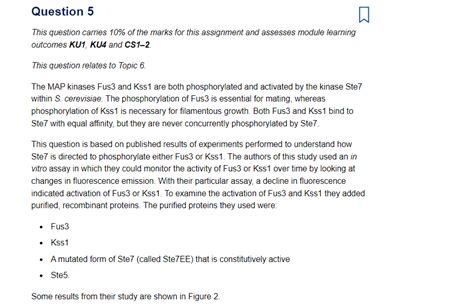 Solved 1 Yeast Pheromones And The Mating Response Mating In