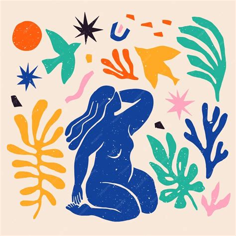 평면 디자인 마티스 스타일 일러스트 무료 벡터