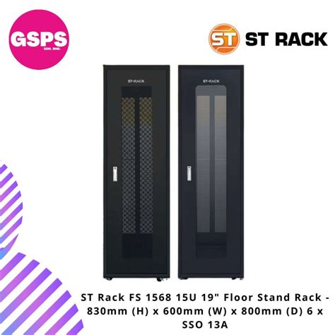 St Rack Fs1568 15u 19 Floor Stand Rack 830mm H X 600mm W X 800mm
