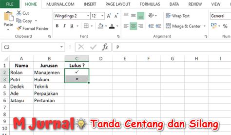 Cara Membuat Tanda Centang Dan Silang Di Excel M Jurnal