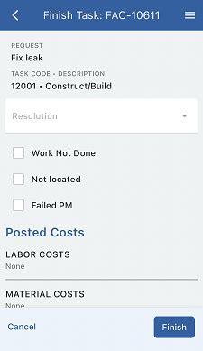 Finish Task For WebTMA Mobile TMA Systems