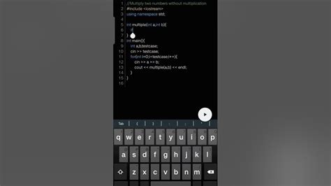 Multiply Two Nums Without Multiplication Programming Cplusplus Shorts Youtube