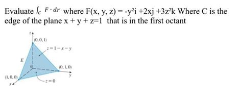 Solved Evaluate CFdr Where F X Y Z Y2i 2xj 3z2k Where C Chegg Com