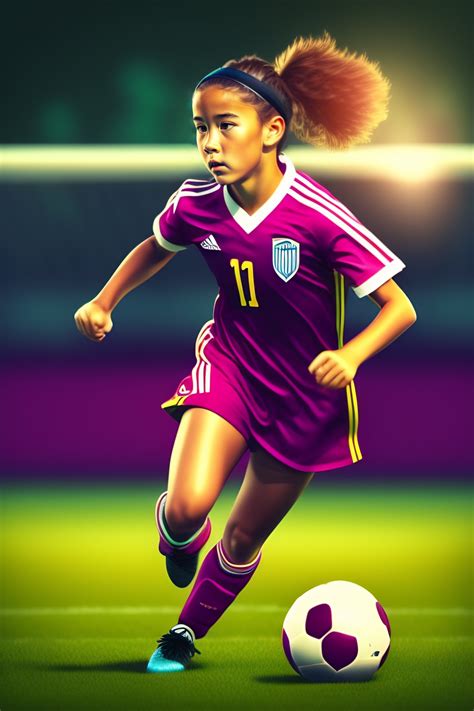 Girl Soccer Ball Cartoon