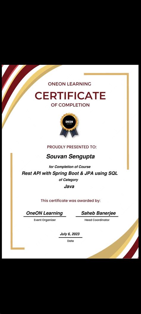 Souvan Sengupta On Linkedin Java Springboot Jpa Sql Oneonlearning
