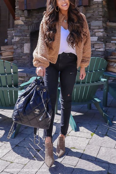 I ️ This Fuzzy Jacket The Sweetest Thing Outfit Inspiration Fall