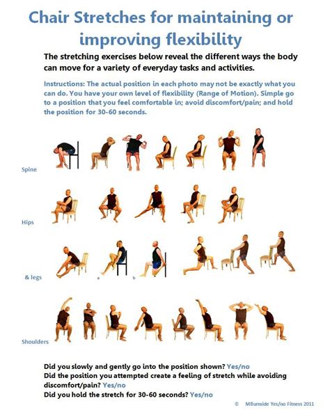 Printable Pilates Chair Exercises
