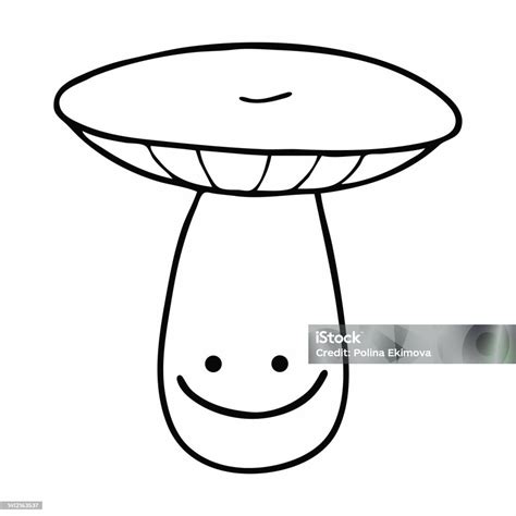 귀여운 버섯 아이들을위한 색칠 공부 책 벡터 낙서 일러스트레이션 엽서 장식 요소 가을에 대한 스톡 벡터 아트 및 기타 이미지 가을 감정 광대버섯 Istock