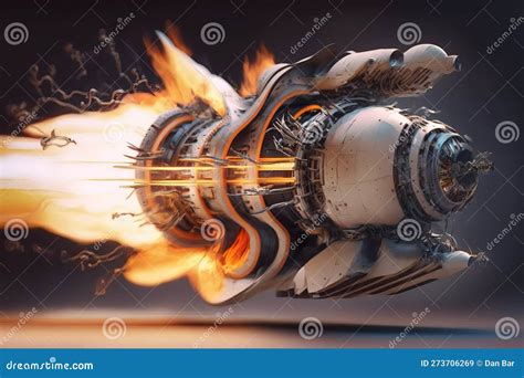 Space Rocket Engine In Full Test Throttle Generative Ai Stock Illustration Illustration Of