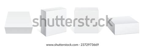 Set Realistic Square White Color Package Stock Vector Royalty Free 2372973669 Shutterstock