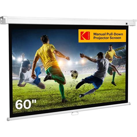 Kodak 60 In Manual Pull Down Projector Screen Large 169 Retractable