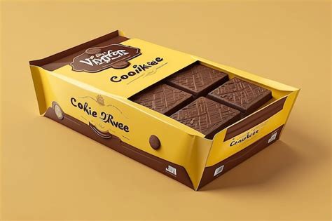 Premium Photo Chocolate Wafer Package Design Delicious Cookie Package