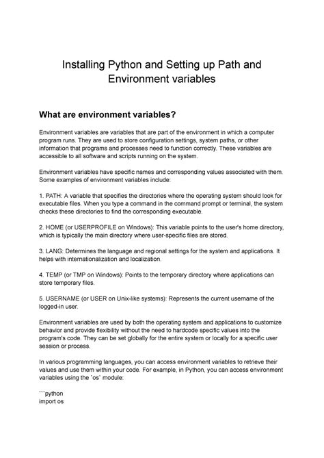 Installing Python And Setting Up Path And Environment Variables They