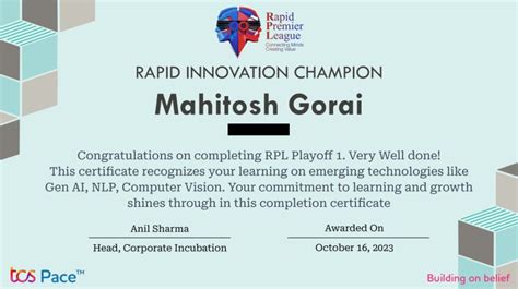 Mahitosh Gorai On Linkedin Tcs Innovation Technology Rapid