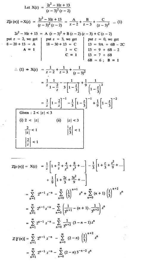 Inverse Z Transform Definition Solved Example Problems