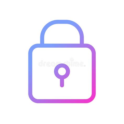 Padlock Pixel Perfect Gradient Linear Ui Icon Stock Illustration