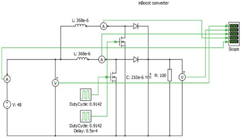 Schematic Of Interleaved Boost Converter With 48 V Input Download Scientific Diagram