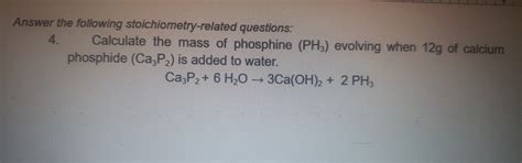 Solved Answer The Following Stoichiometry Related