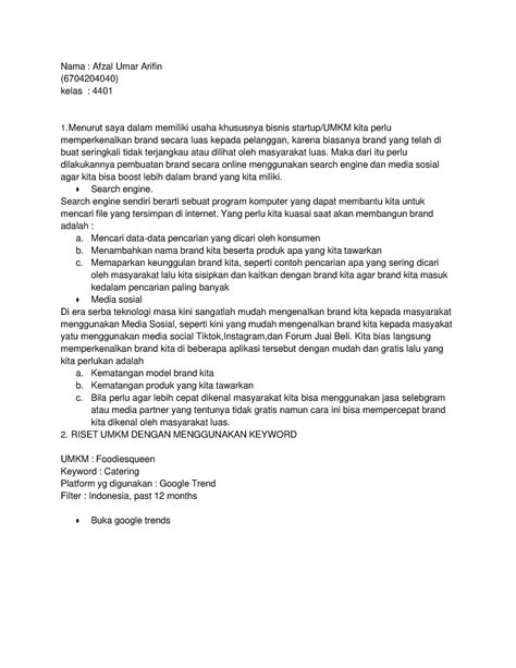 Assesment 2 Afzal Umar Arifin Nama Afzal Umar Arifin 6704204040 Kelas 4401 Menurut Saya